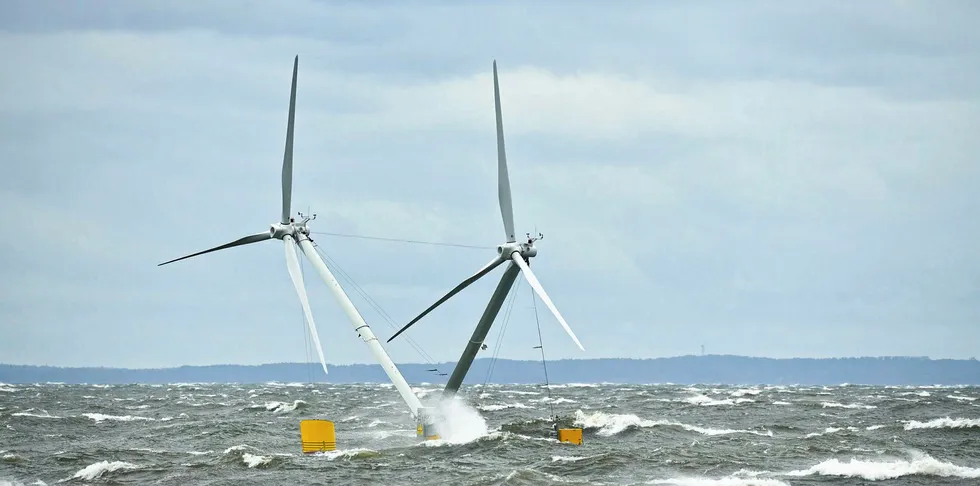 Heads together: twin-rotored floating wind flagship sails through ...