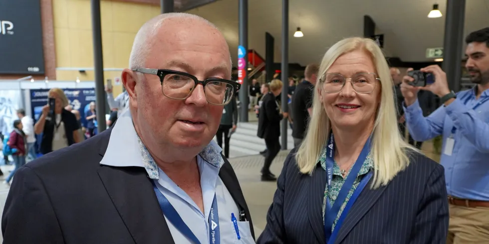 Oppdretter Gerhard Meidel Alsaker er på AquaNor-messen «for å treffe ...