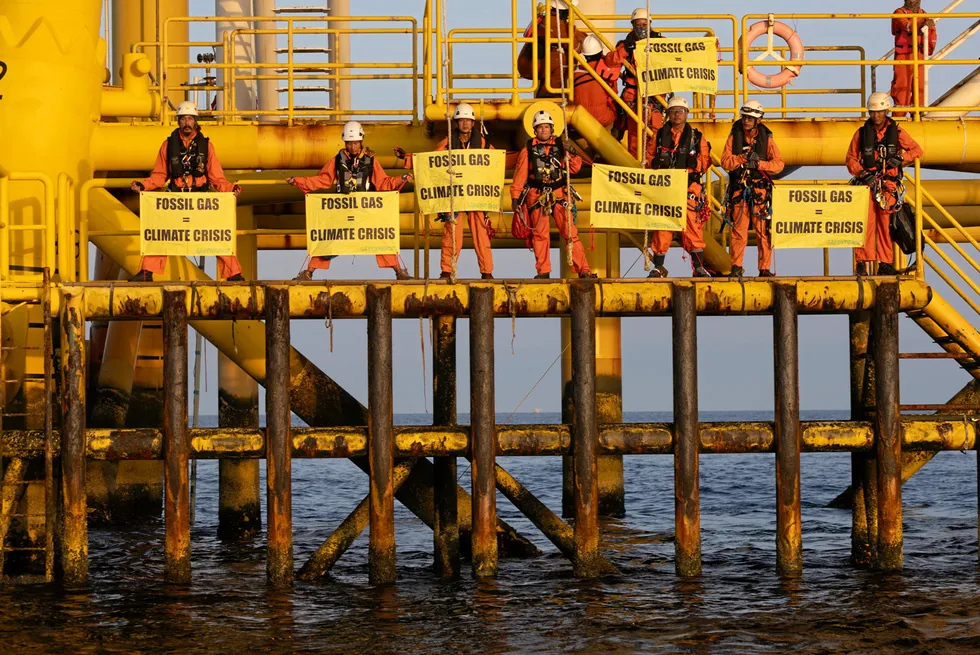 Greenpeace activists scale PTTEP platform to protest CCS plans | Upstream