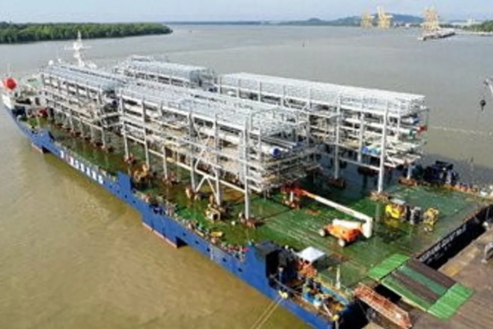 OceanMight loads out first modules for Shell's sour gas project | Upstream