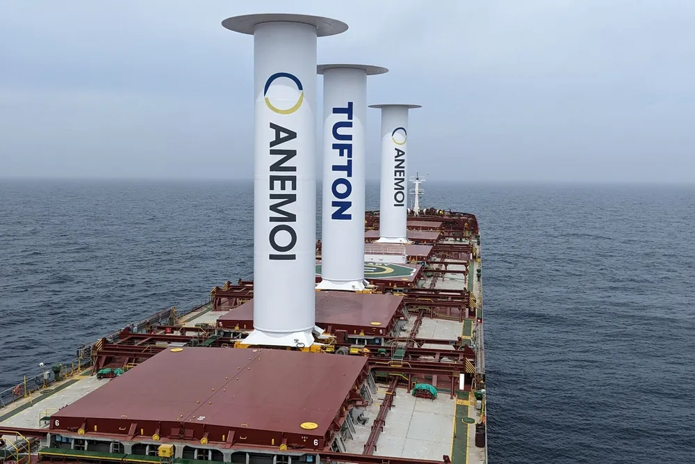 Tufton-owned bulker makes big fuel saving using Flettner rotors
