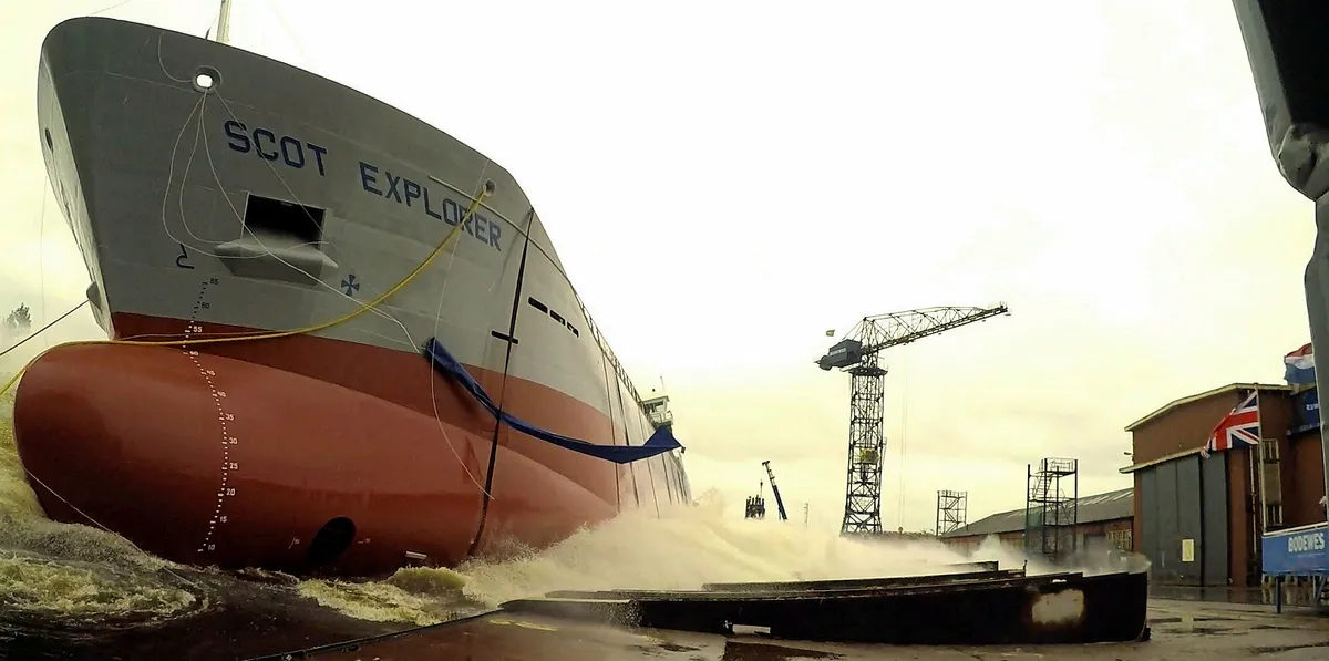 Scotline log carrier launched from Dutch shipyard