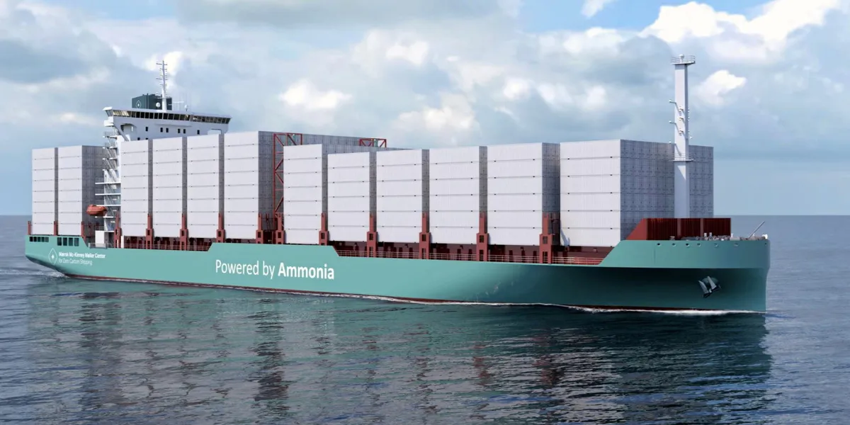 AP Moller-Maersk team advances new design of ammonia-fuelled container ship