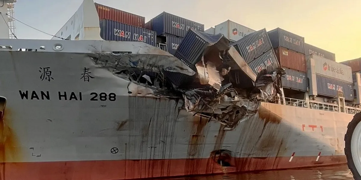 Wan Hai and Kotoko Kaiun container ships crunched in collision off Vietnam